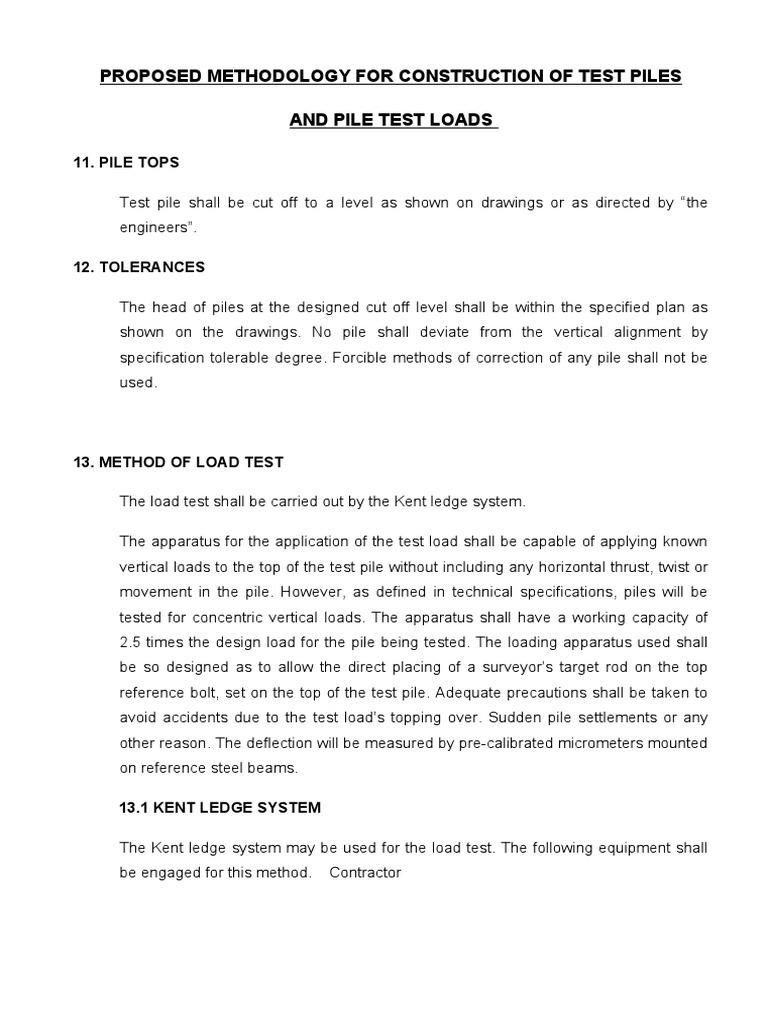 Test Pile Methodology | PDF | Deep Foundation | Beam (Structure)