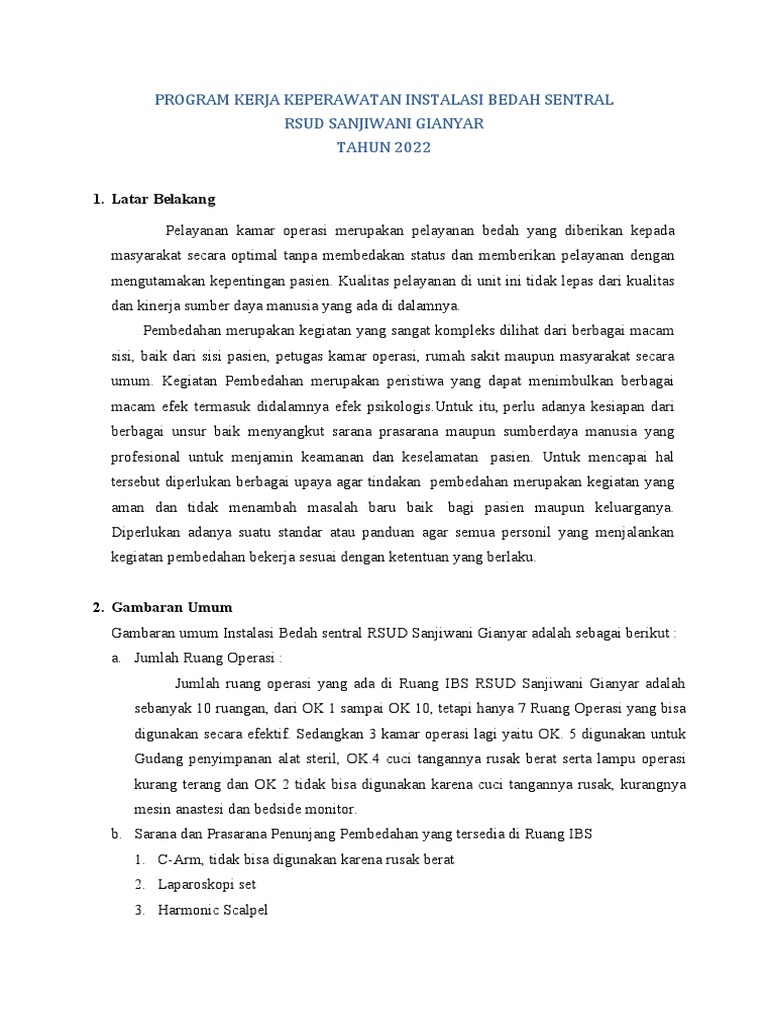 Program Kerja Igd 2020 | PDF