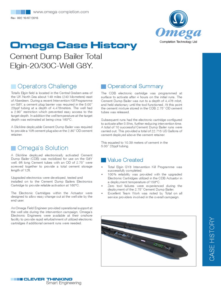 Case History Cement Dump Bailer 001 | PDF | Cement