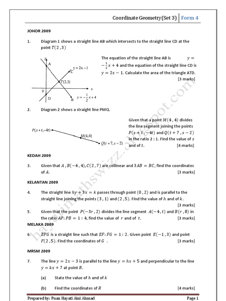 Coordinate Geometry@Set3 2010 | PDF