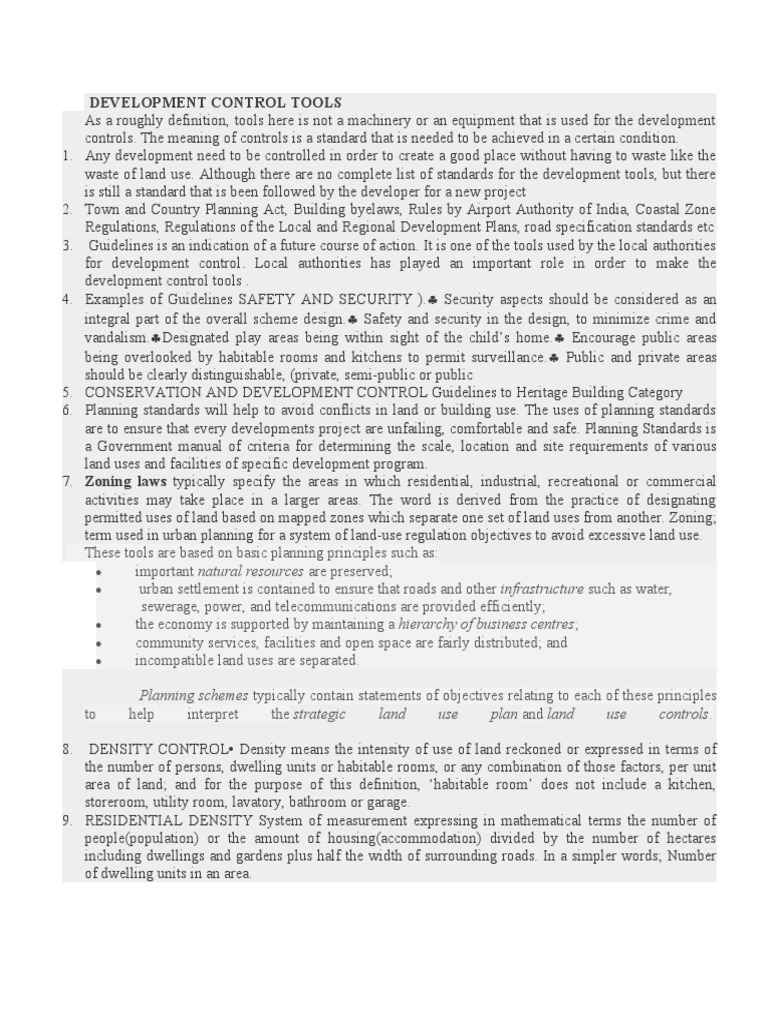 Development Control Tools | Download Free PDF | Zoning | Economies
