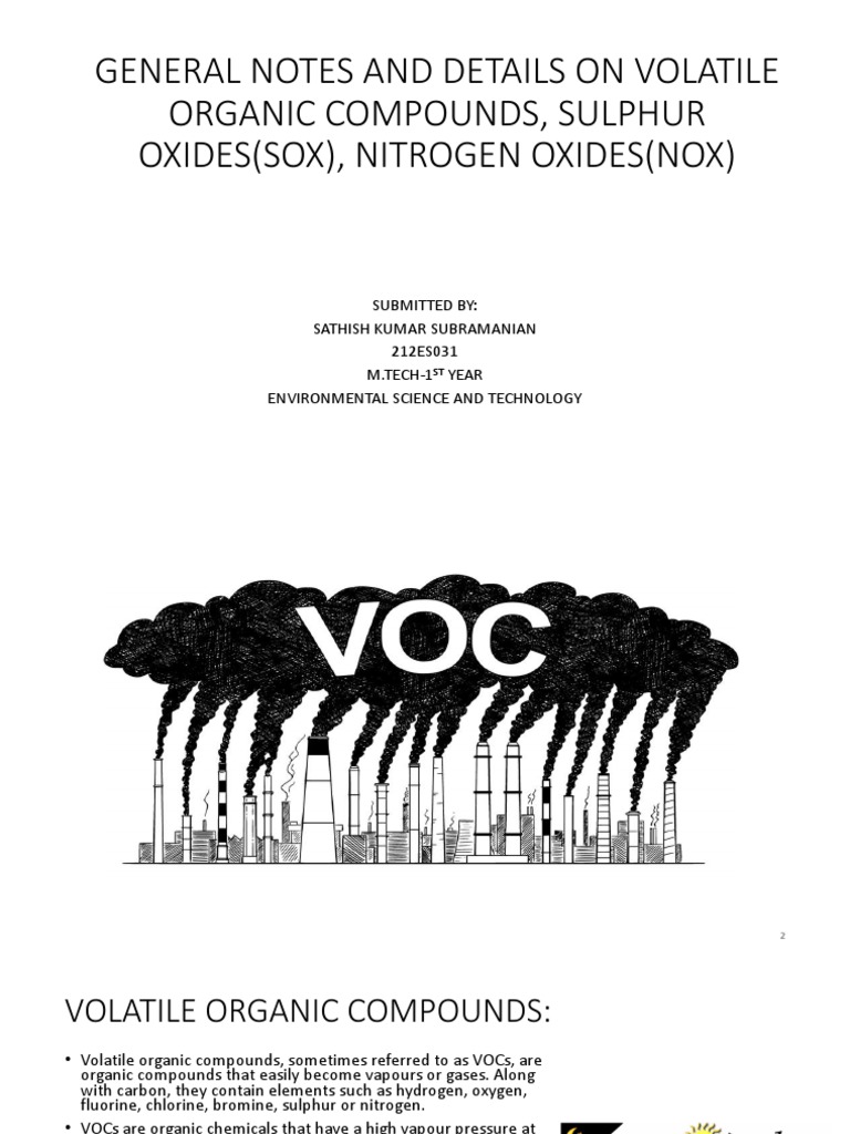 VOC'S, SOX, NOX - General Notes | PDF | Volatile Organic Compound ...