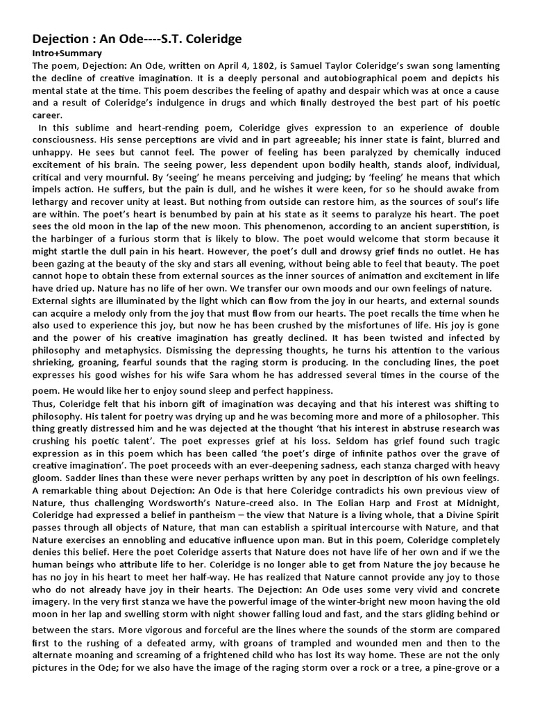 Dejection An Ode | PDF