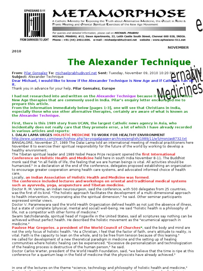 Alexander Technique | PDF | Yoga | Alexander Technique