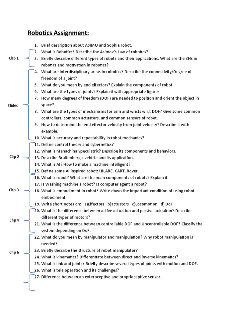 Robotics Assignment Final | PDF | Robotics | Robotics