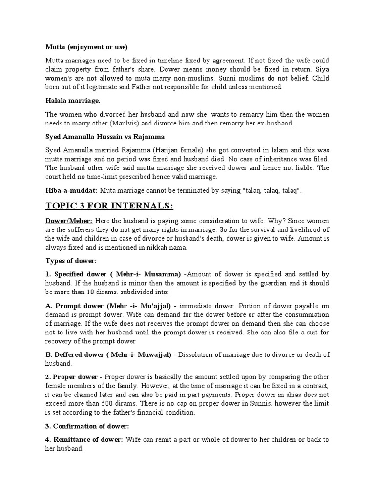 Family Law Notes | PDF | Marriage | Divorce