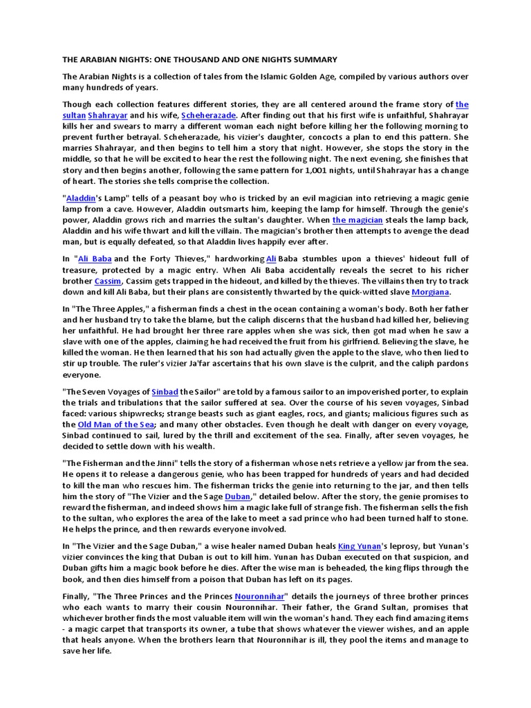 The Arabian Nights | PDF | One Thousand And One Nights | Arabic Literature