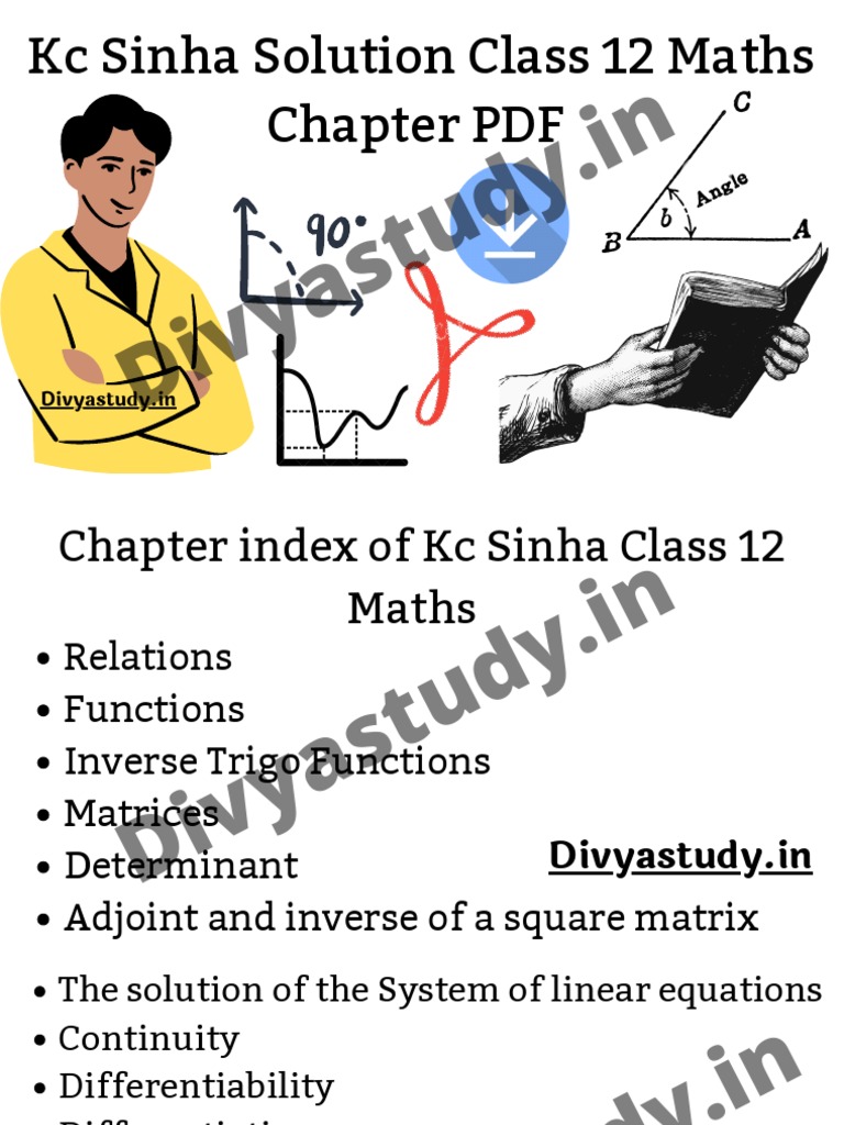KC Sinha Solution Class 12 Maths Chapter PDF | PDF