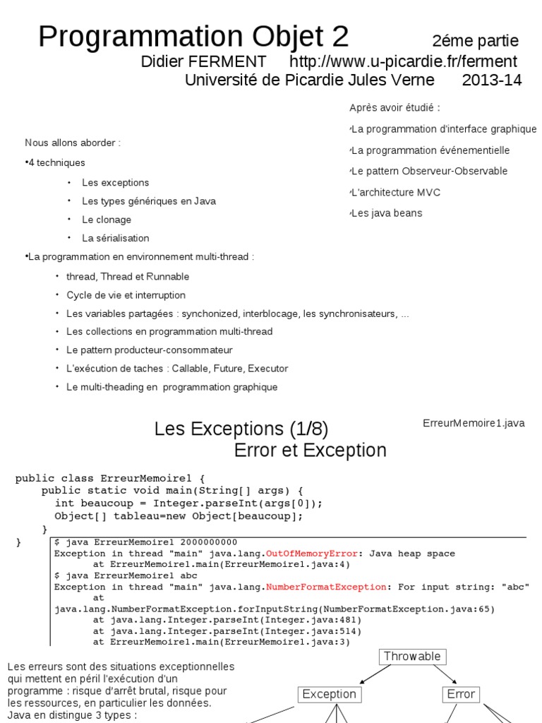 Cours | PDF | Java (Langage de programmation) | Classe (informatique)