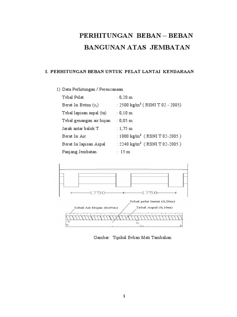 Contoh Beban Jembatan SNI 2016 | PDF
