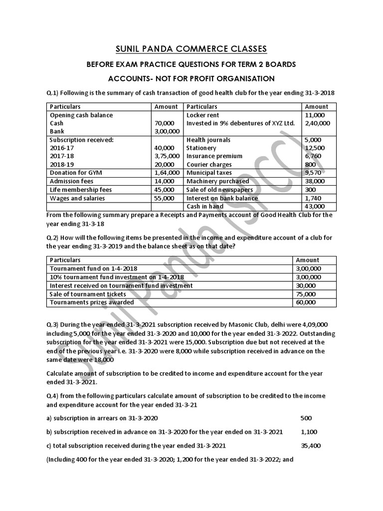 Sunil Panda Commerce Classes: Before Exam Practice Questions For Term 2 ...