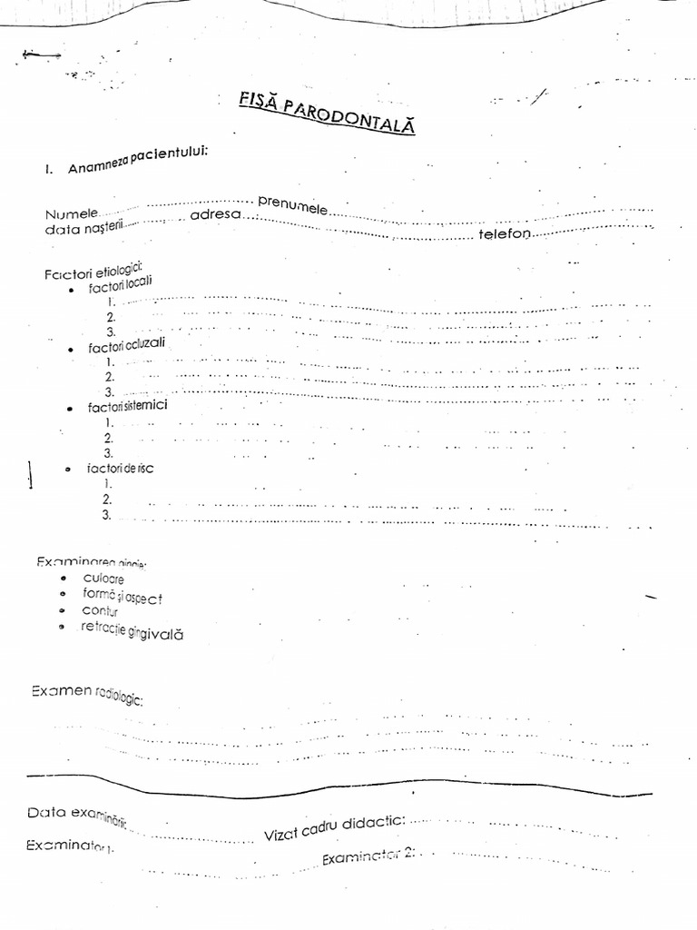 Fisa Parodontala | PDF