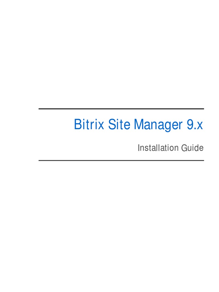 Bitrix Site Manager 9.x: Installation Guide | PDF | Installation ...