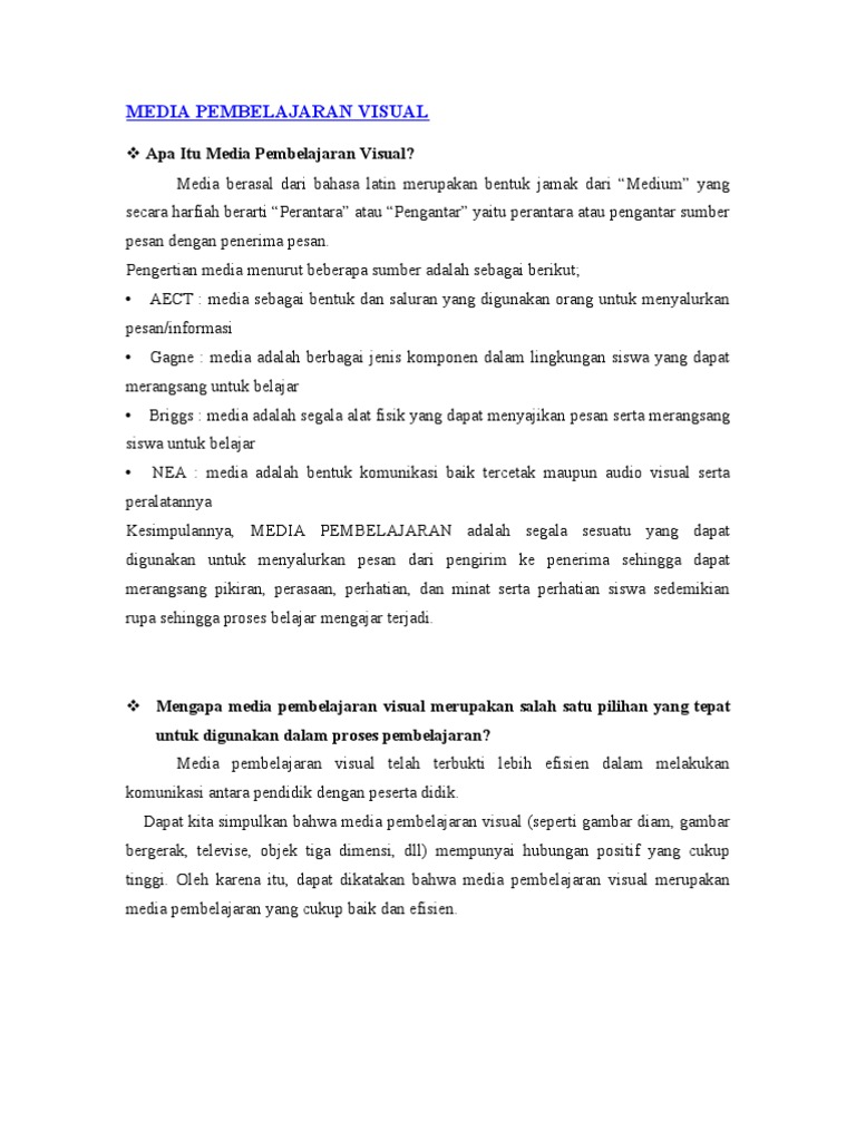 Media Pembelajaran Visual | PDF