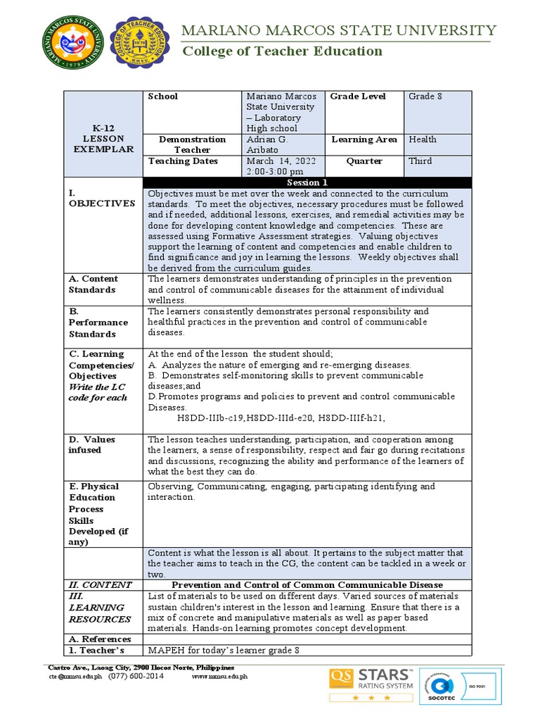 Detailed Lesson Plan in Grade 8 Health Lesson 2 | Download Free PDF ...