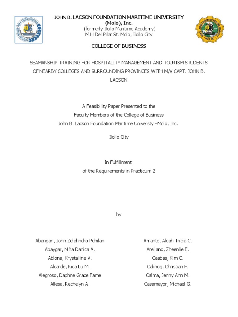 Lacson Foundation Maritime University (Molo), Inc.: John B | PDF