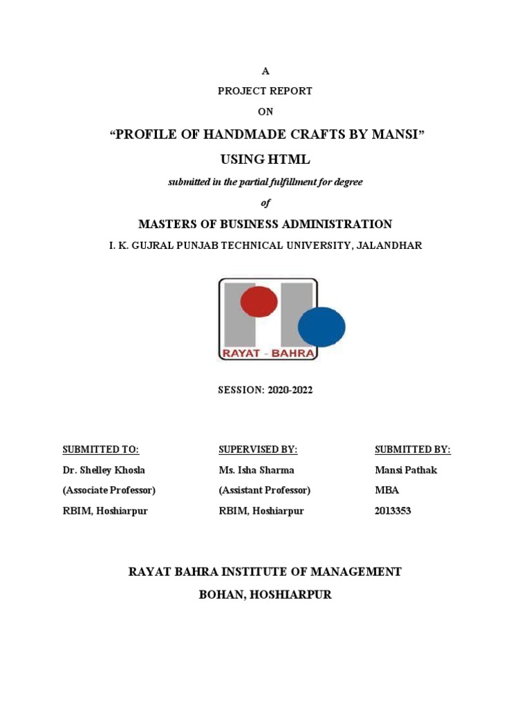 Mansi Final File | Download Free PDF | Html | Html Element