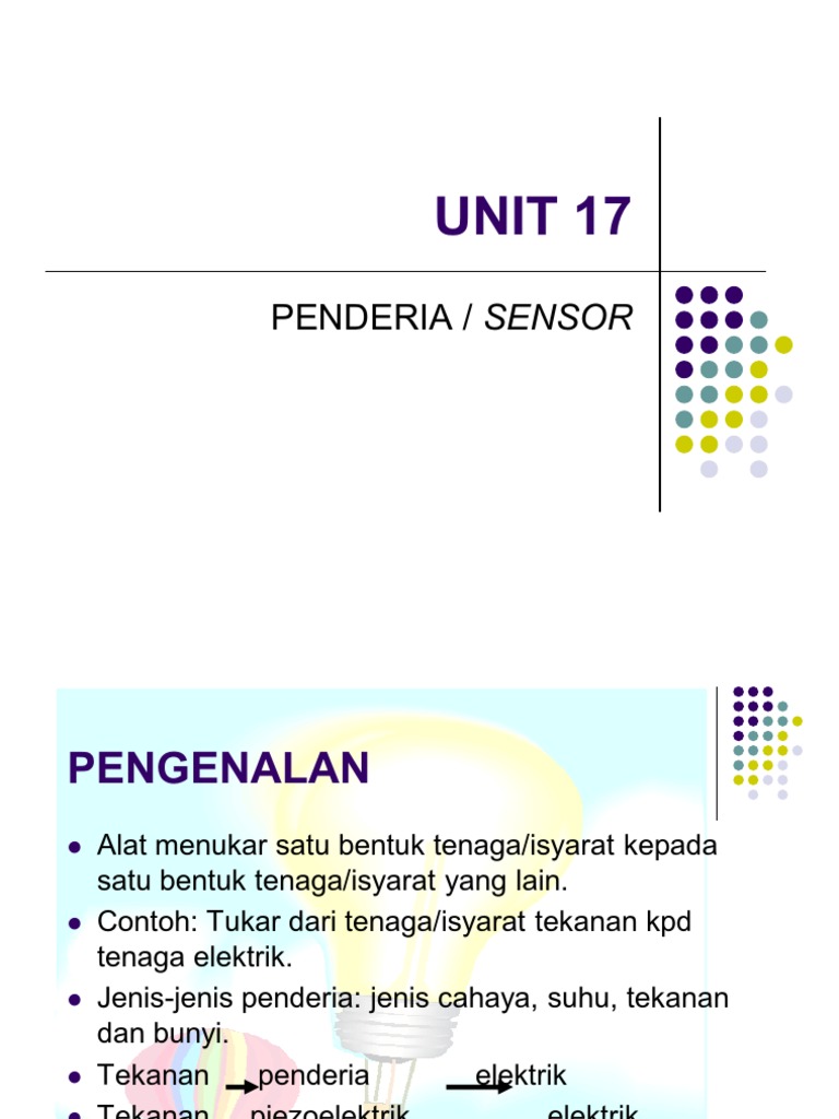 Jenis dan Fungsi Penderia | PDF