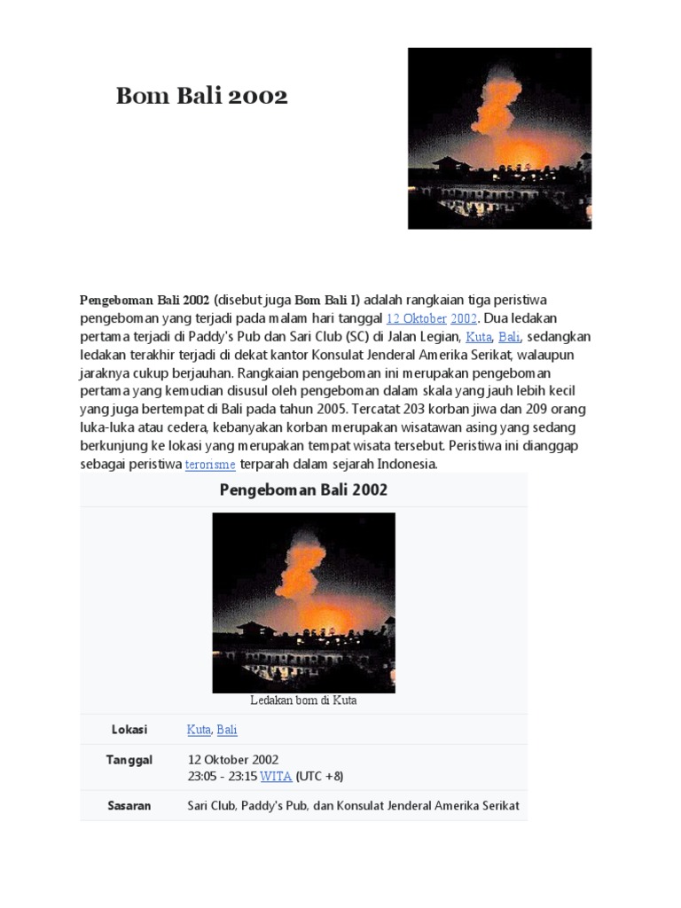 Bom Bali 2002 | PDF