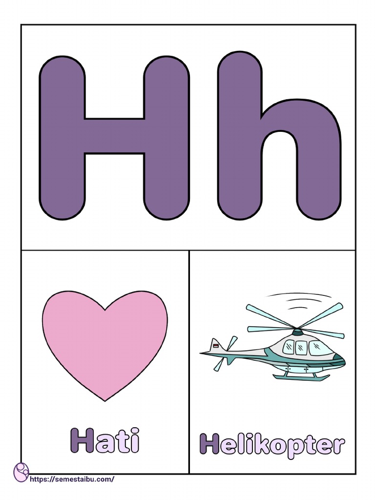 Mengenal Huruf Flashcard Anak H | PDF