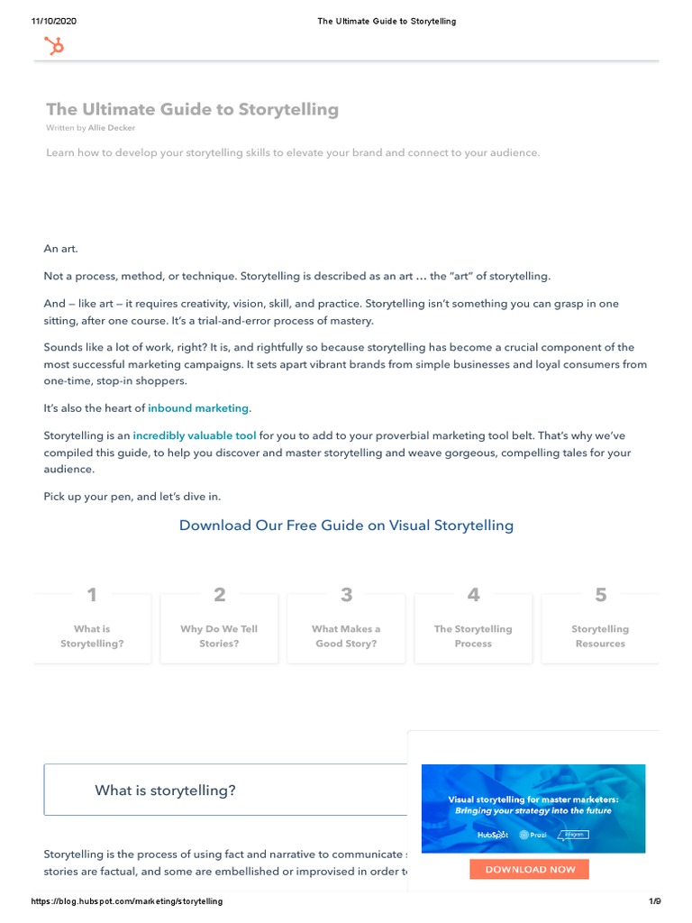 The Ultimate Guide To Storytelling | PDF | Storytelling | Brand