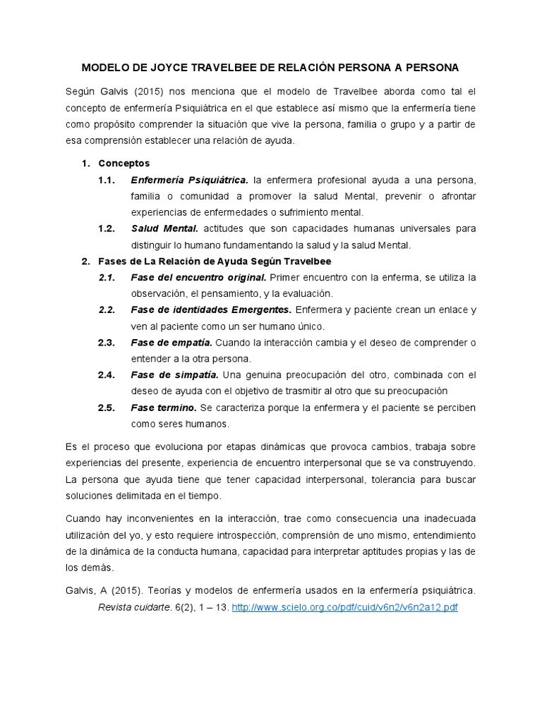 Modelo de Joyce Travelbee | PDF