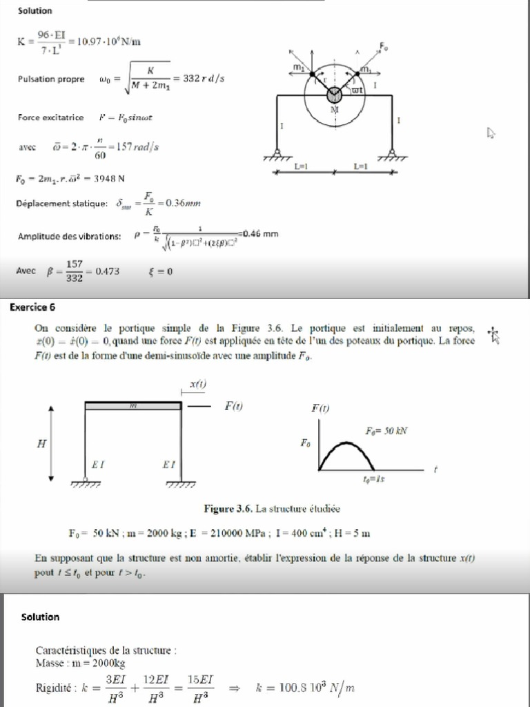 Corrigé TD Dynamique Des Structures | PDF
