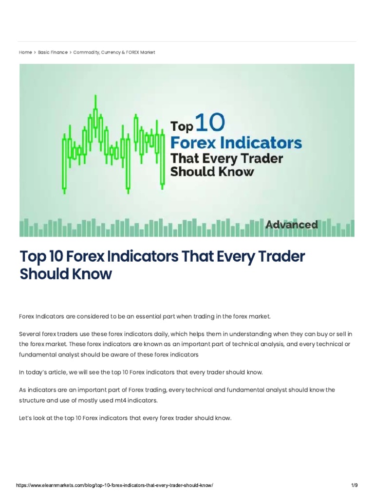 Top 10 Forex Indicators That Every Trader Should Know | PDF