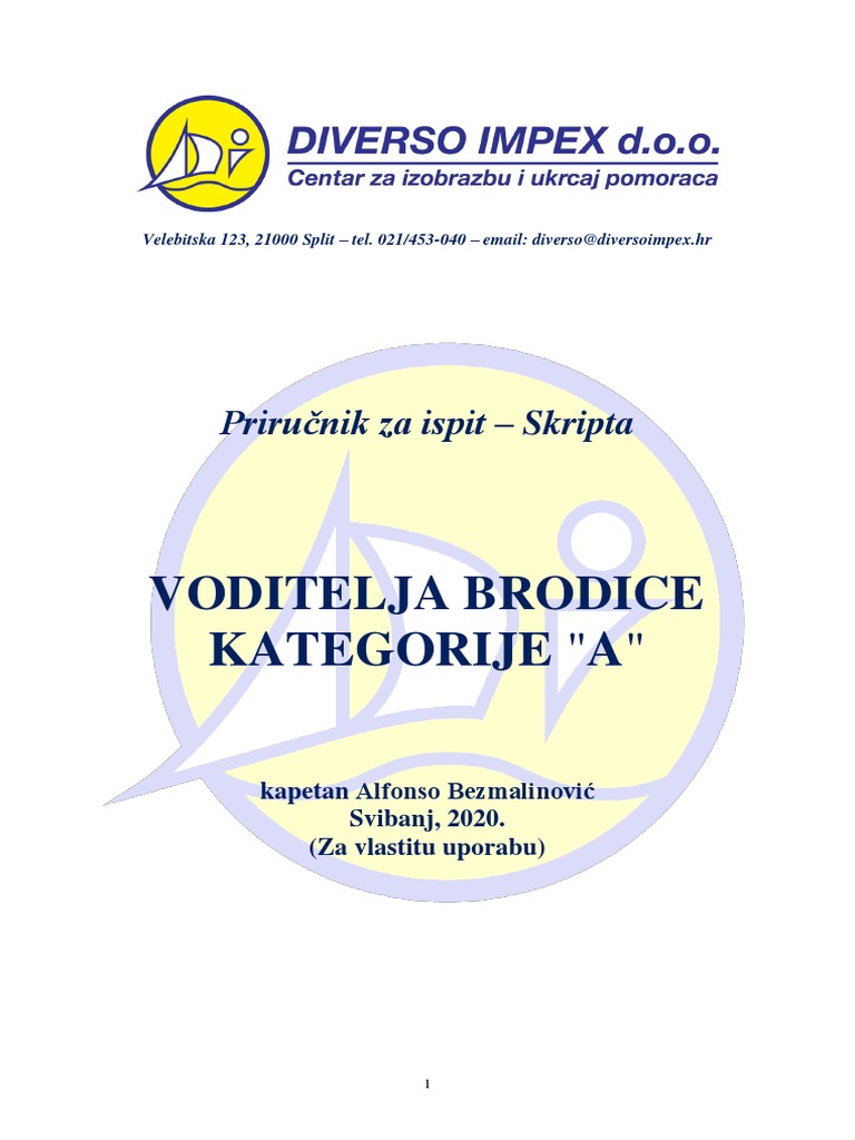 Voditelj Brodice A Kategorije Skripta | PDF