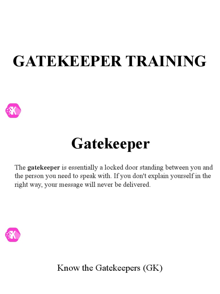 Gatekeeper Training | PDF | Sales | Cognition