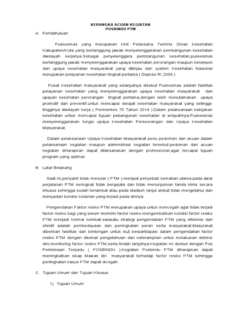 Posbindu PTM: Pencegahan dan Deteksi Dini | PDF