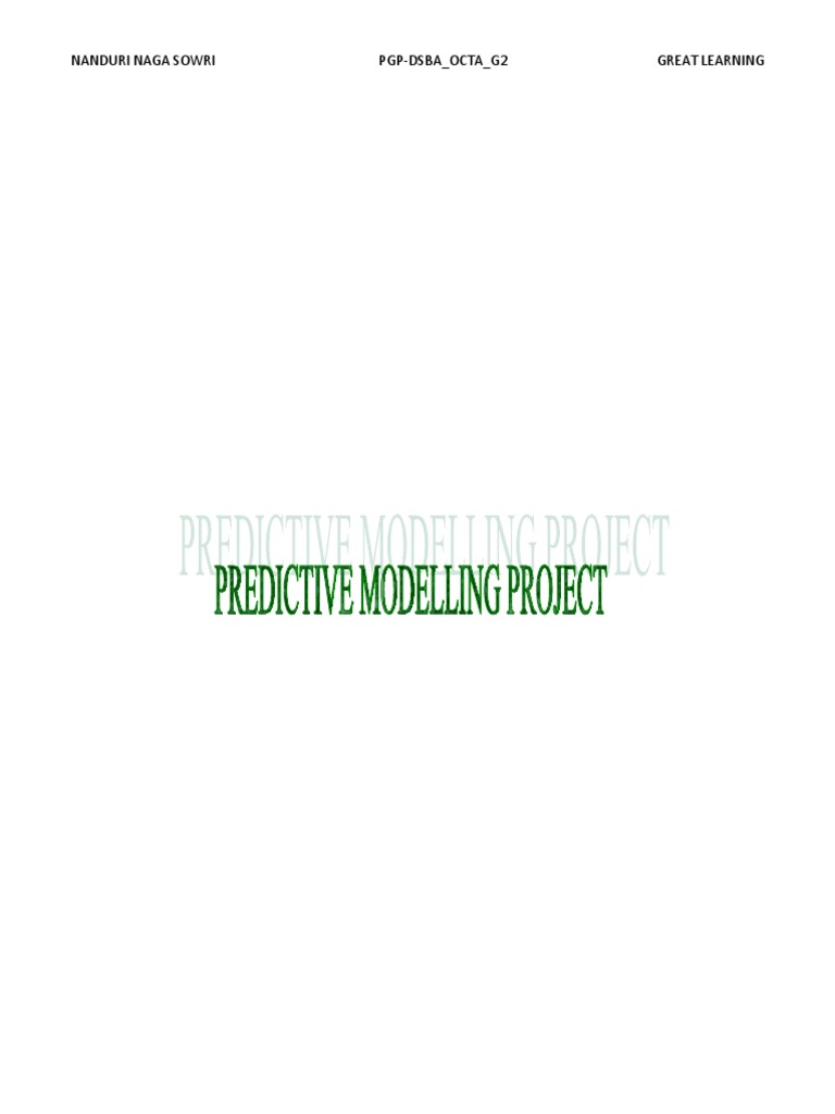 Nanduri Naga Sowri Pgp-Dsba - Octa - G2 Great Learning | PDF | Receiver Operating Characteristic ...