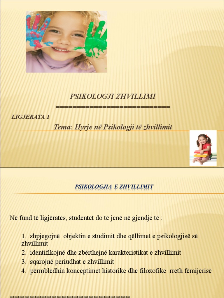 Psikologji Zhvillimi Tema: Hyrje Në Psikologji Të Zhvillimit | PDF