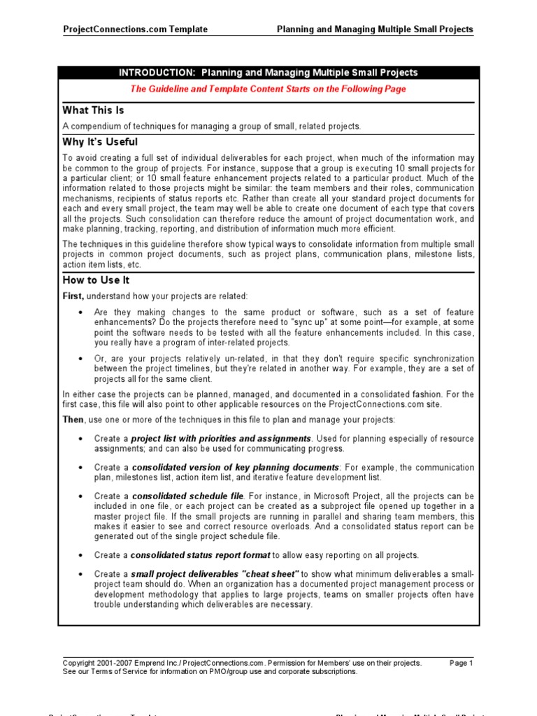 Managing Multiple Small Projects | PDF | Software Release Life Cycle ...