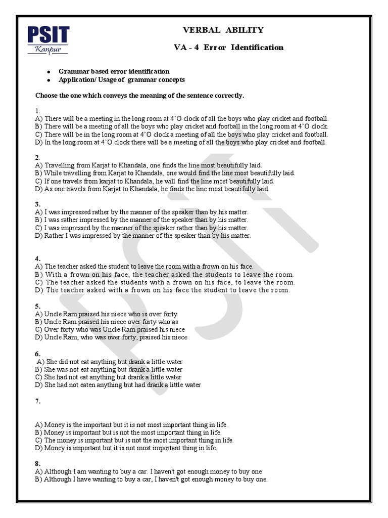 VA - 4 Error Identification | PDF