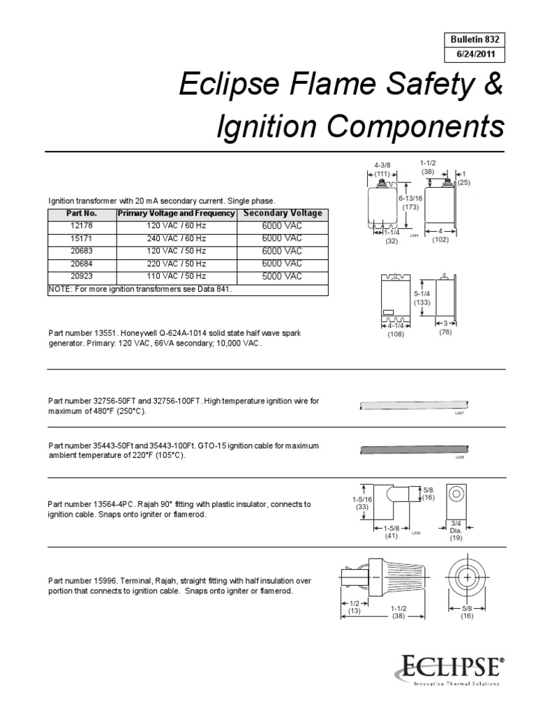 Eclipse Flame Safety & Ignition Components: Bulletin 832 | PDF ...
