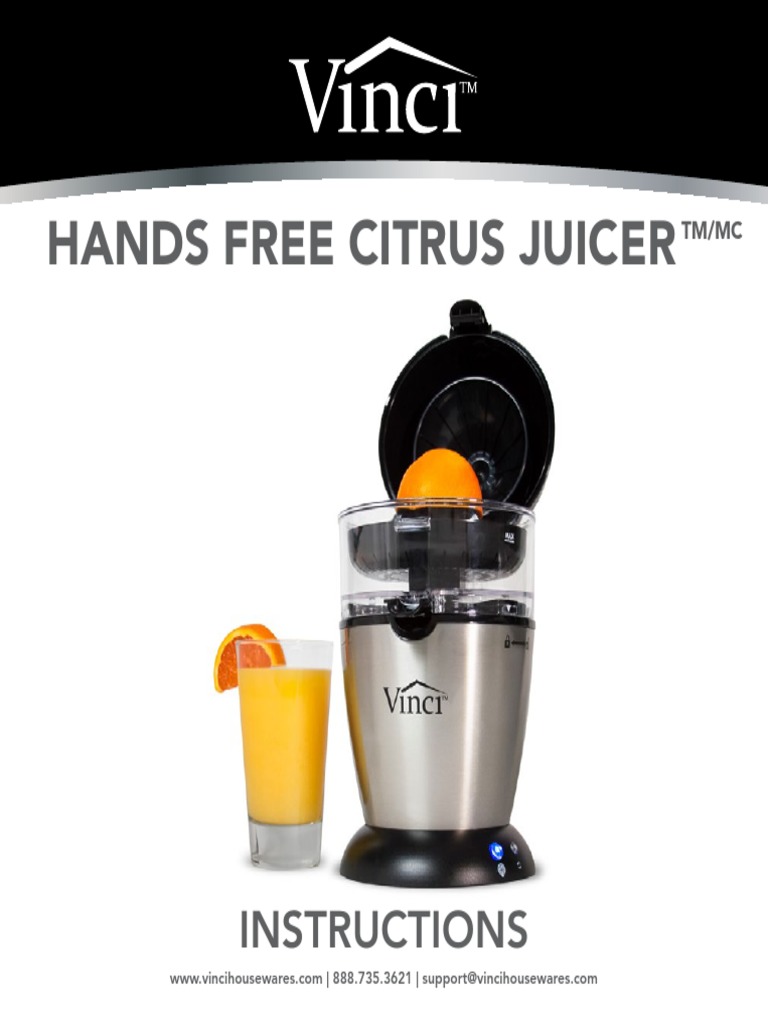 Hand Free Juicer - Instructions v8 Spread | PDF | Orange (Fruit) | Juice