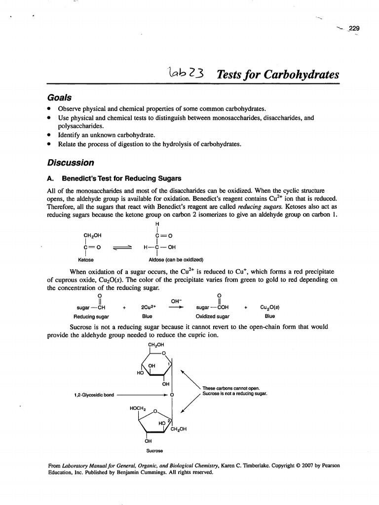 23 Tests For Carbohydrates | PDF | Carbohydrates | Glucose