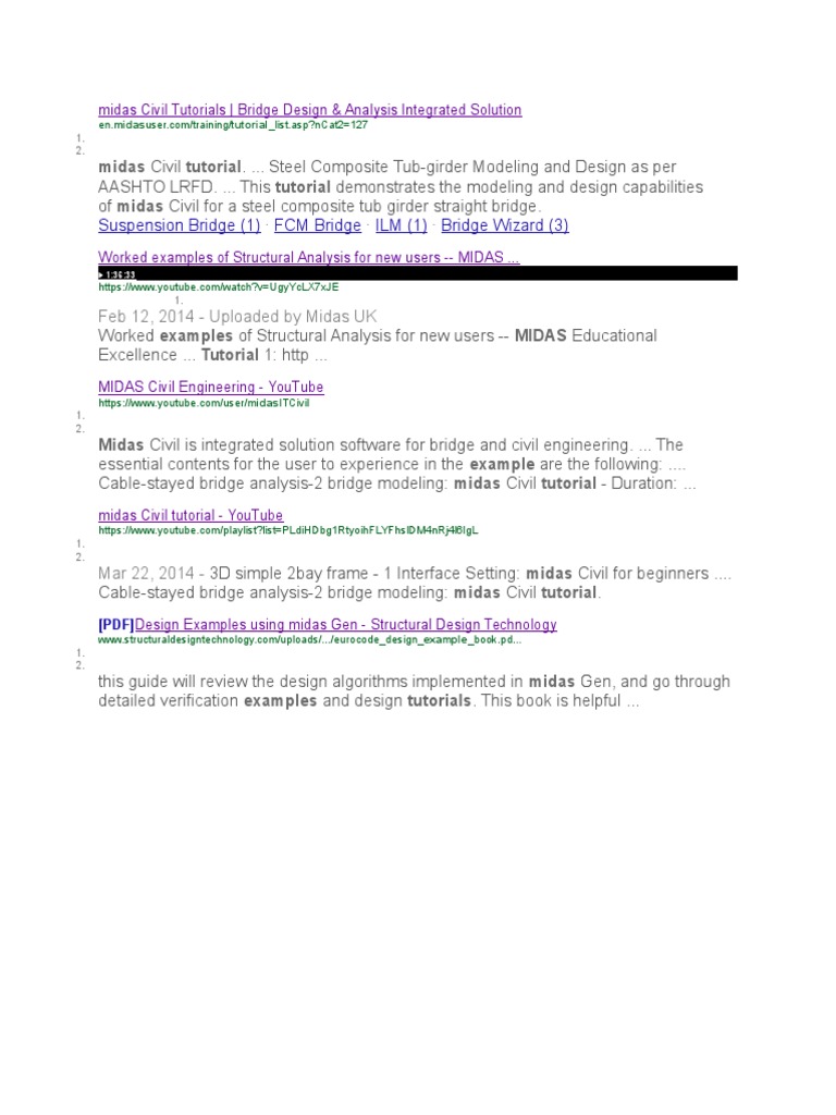 Midas Civil Tutorials PDF Free | PDF