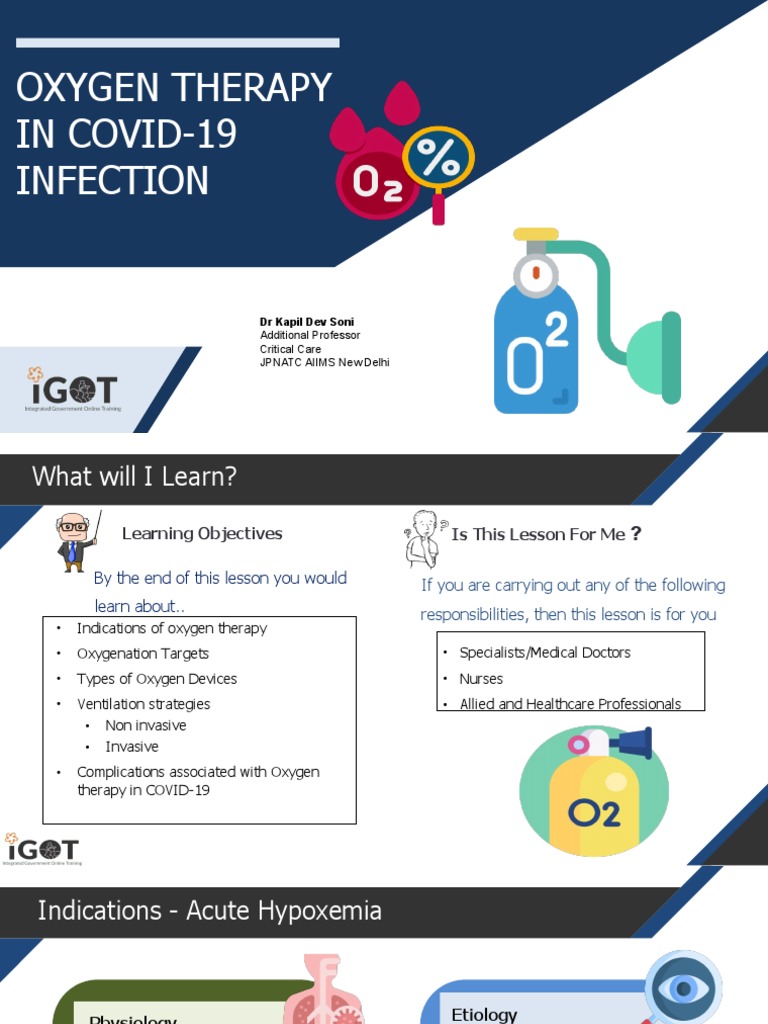 DR Kapil Dev Soni - Oxygen Therapy in Adults | PDF | Medicine | Physiology