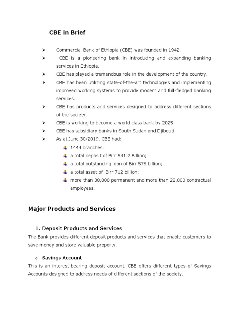 CBE Products and Services English 84e511c740 | PDF | Banks | Deposit ...