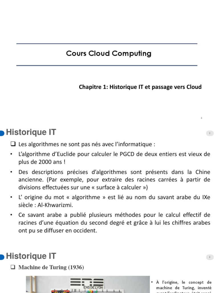 Cours Cloud Computing - Chapitre 1 | PDF | Cloud computing | Informatique Cours Cloud Computing - Chapitre 1 | PDF | Cloud computing | Informatique