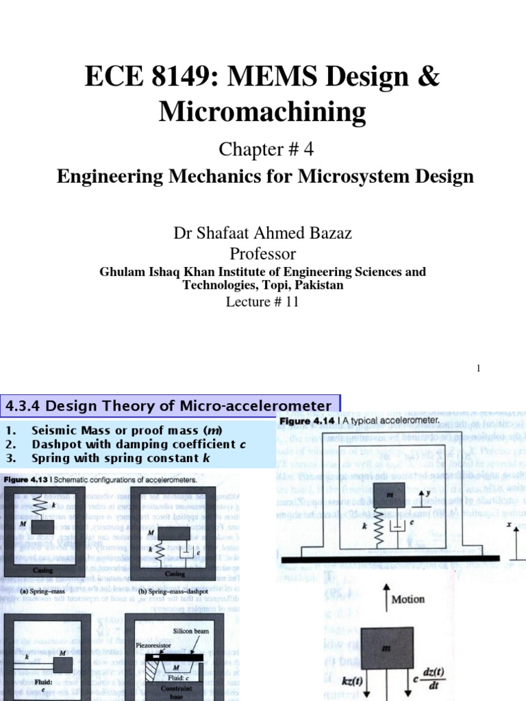 ECE 8149: MEMS Design & Micromachining: Engineering Mechanics For ...