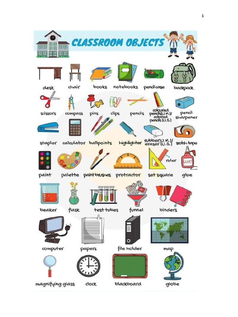 Vocabulary - School Objects | PDF