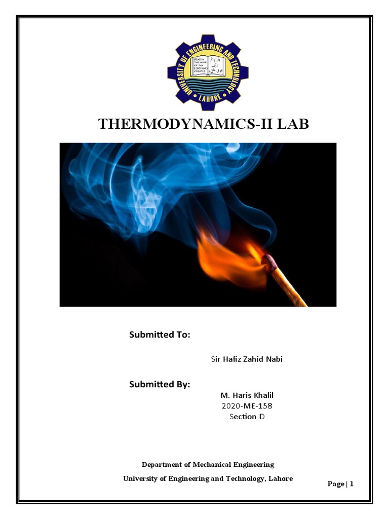 Thermodynamics Lab Report | PDF | Internal Combustion Engine | Diesel ...