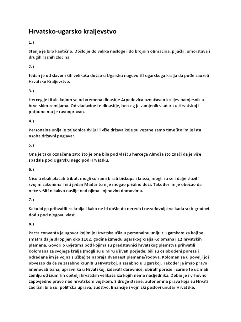 Hrvatsko-Ugarsko Kraljevstvo | PDF