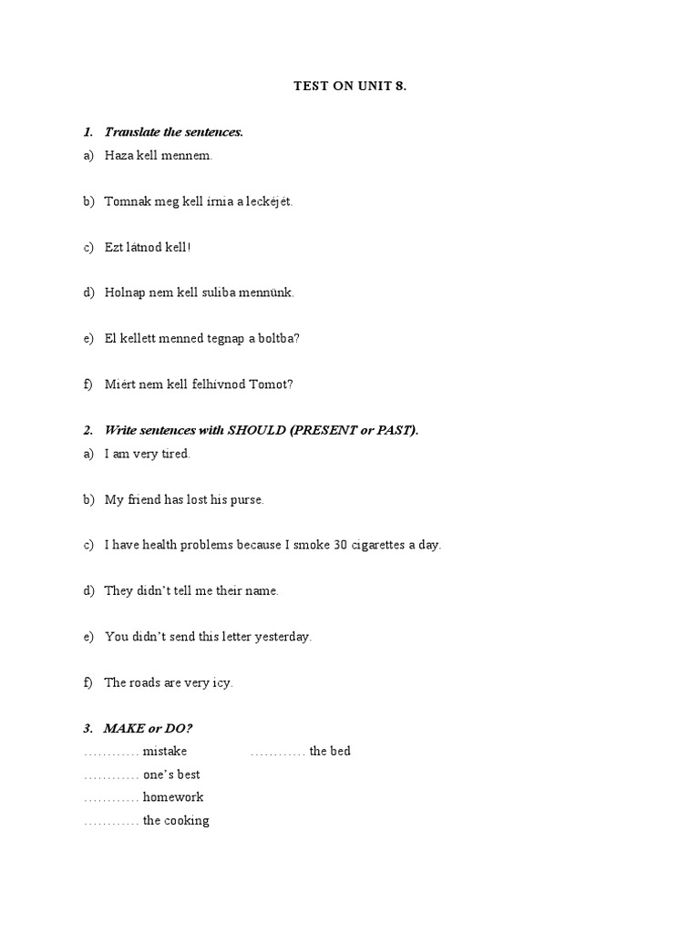 Unit 8 Pre-Intermediate | PDF