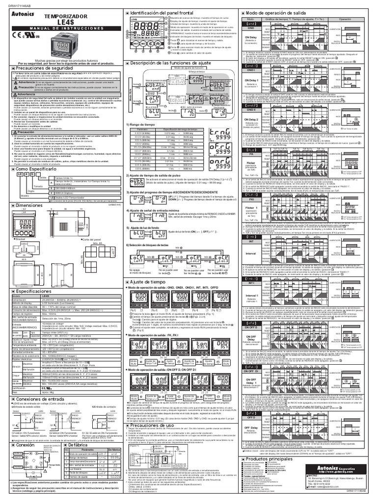 Autonics Le4s Esp Manual | PDF | Ingenieria Eléctrica | Bienes manufacturados