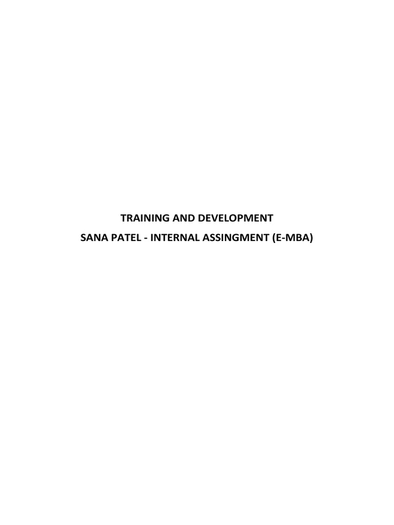Training and Development Assignment | PDF | Employment | Competitive ...