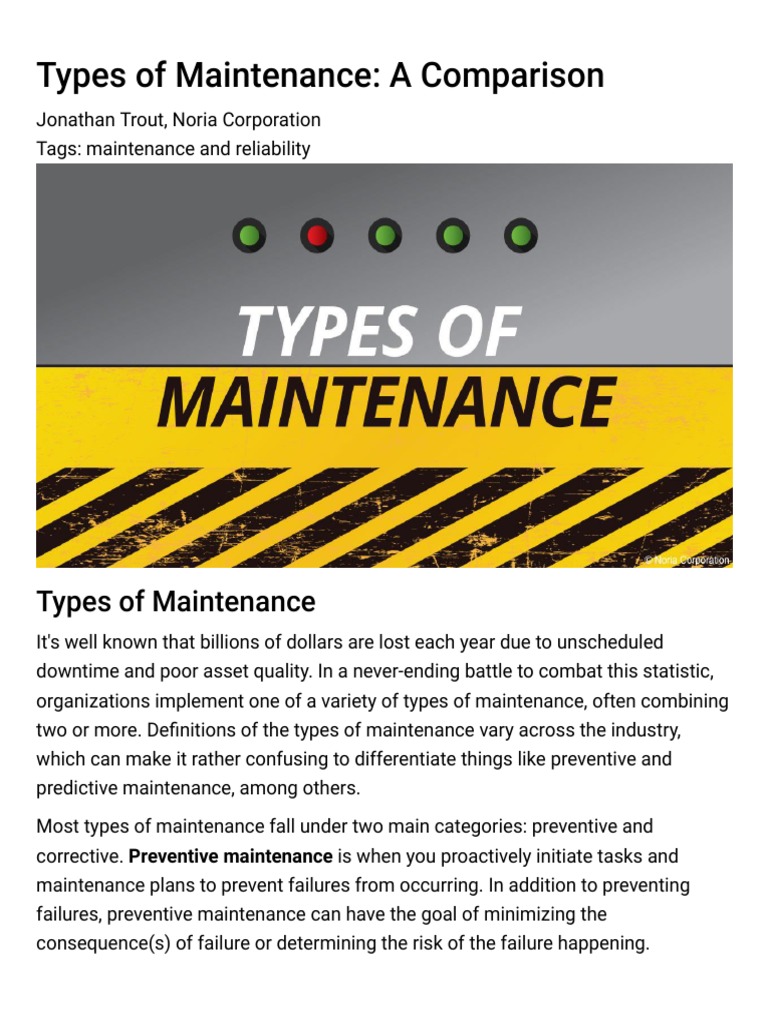 Types of Maintenance Explained | PDF | Internet Of Things | Systems Science